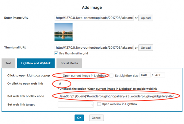 How to open a different lightbox gallery for each image in a grid gallery | WordPress Plugin