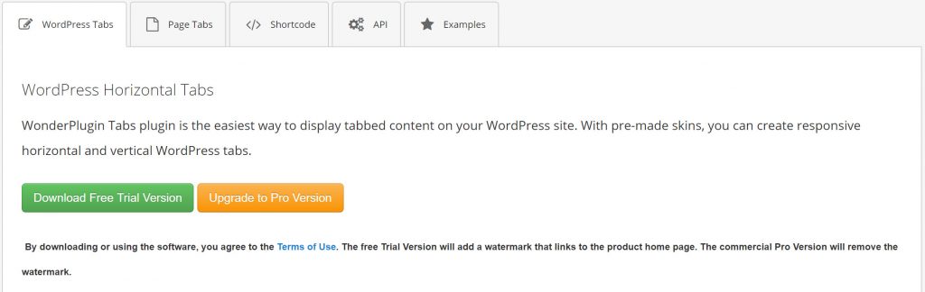 WordPress Tabs Examples | WordPress Plugin